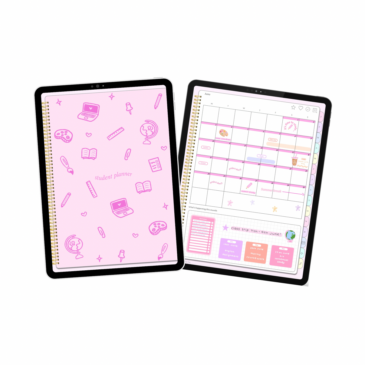 Undated Student Planner + Digital Stickers included – Squirrel Studio Co